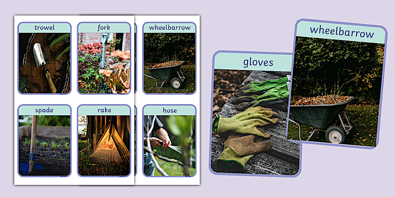 Garden Tools Photo Flashcards (teacher made) - Twinkl
