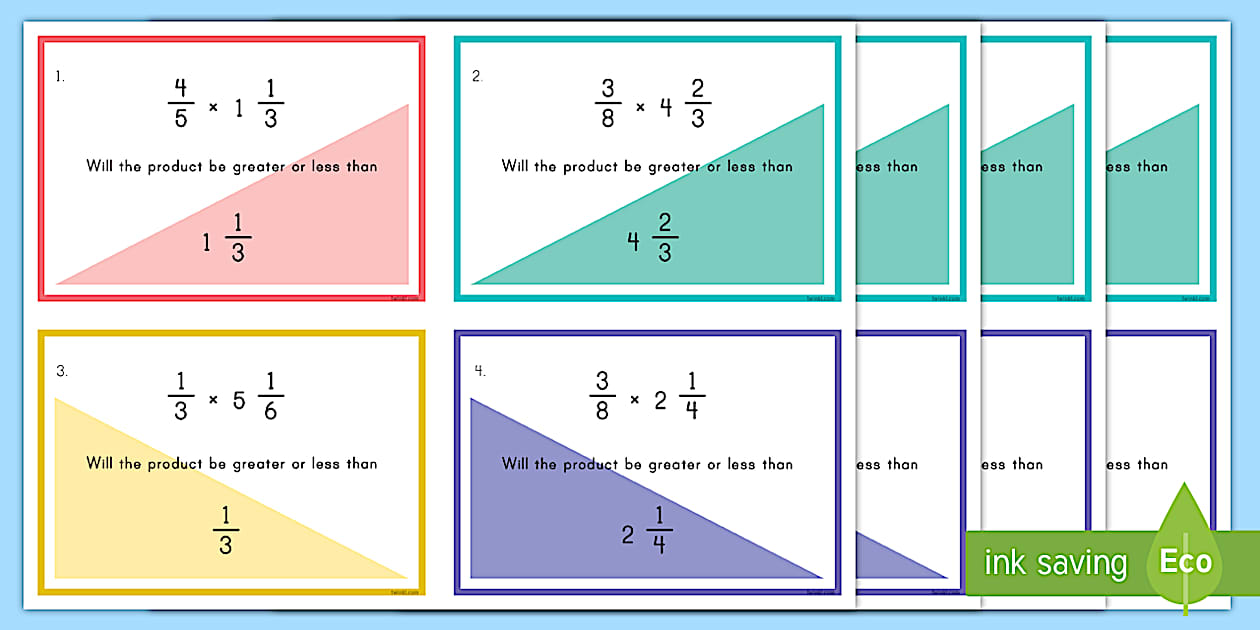 Comparing Product Sizes Task Cards - Product Mathematics