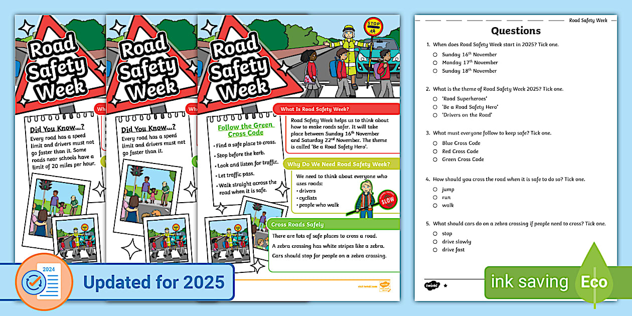 KS1 Road Safety Week Differentiated Reading Comprehension