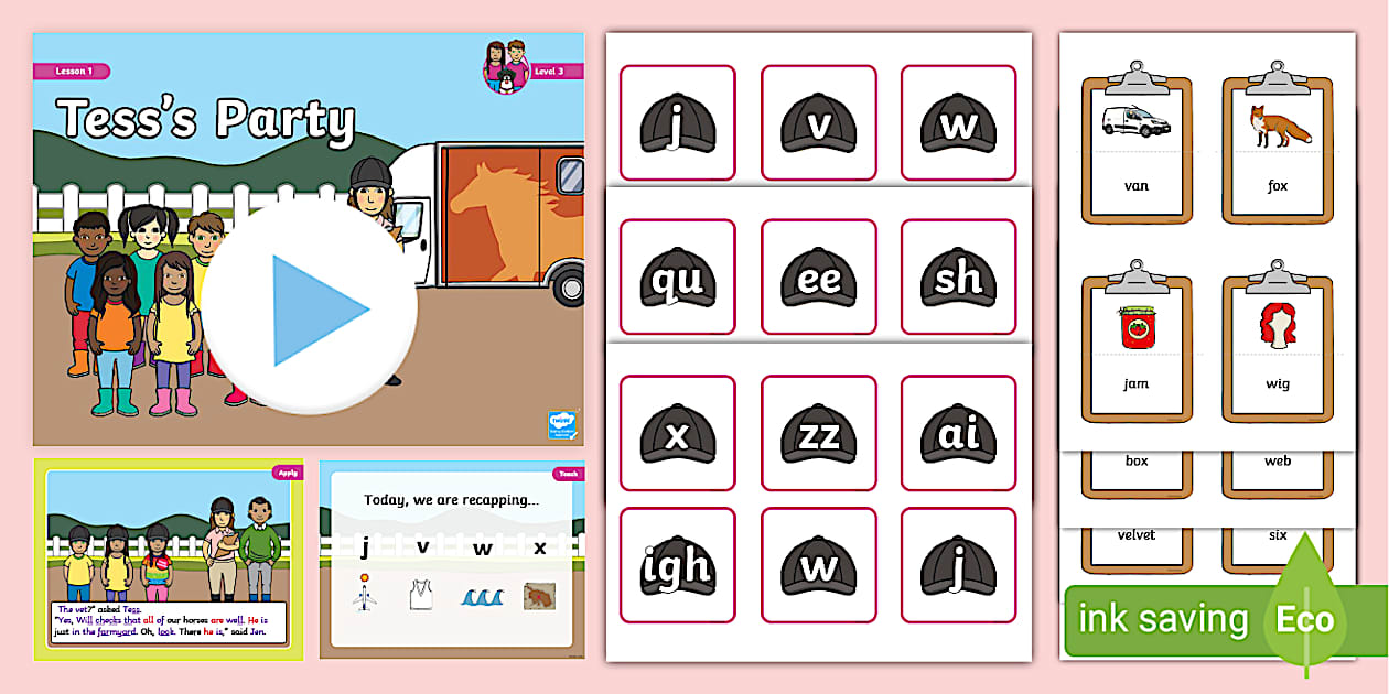 'j, v, w, x' Recap Lesson Pack - Level 3 Week 11 Lesson 1
