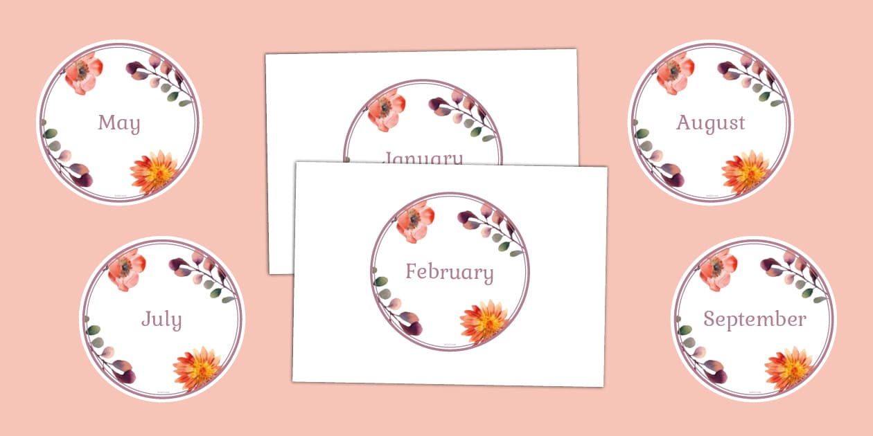 👉 Wildflower-Themed Months of the Year Cut-Outs - Twinkl