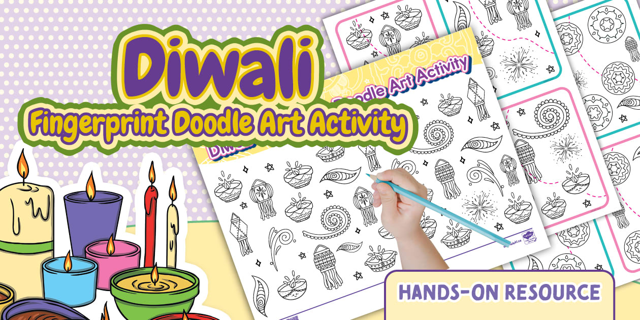 Diwali Fingerprint Doodle Art Activity