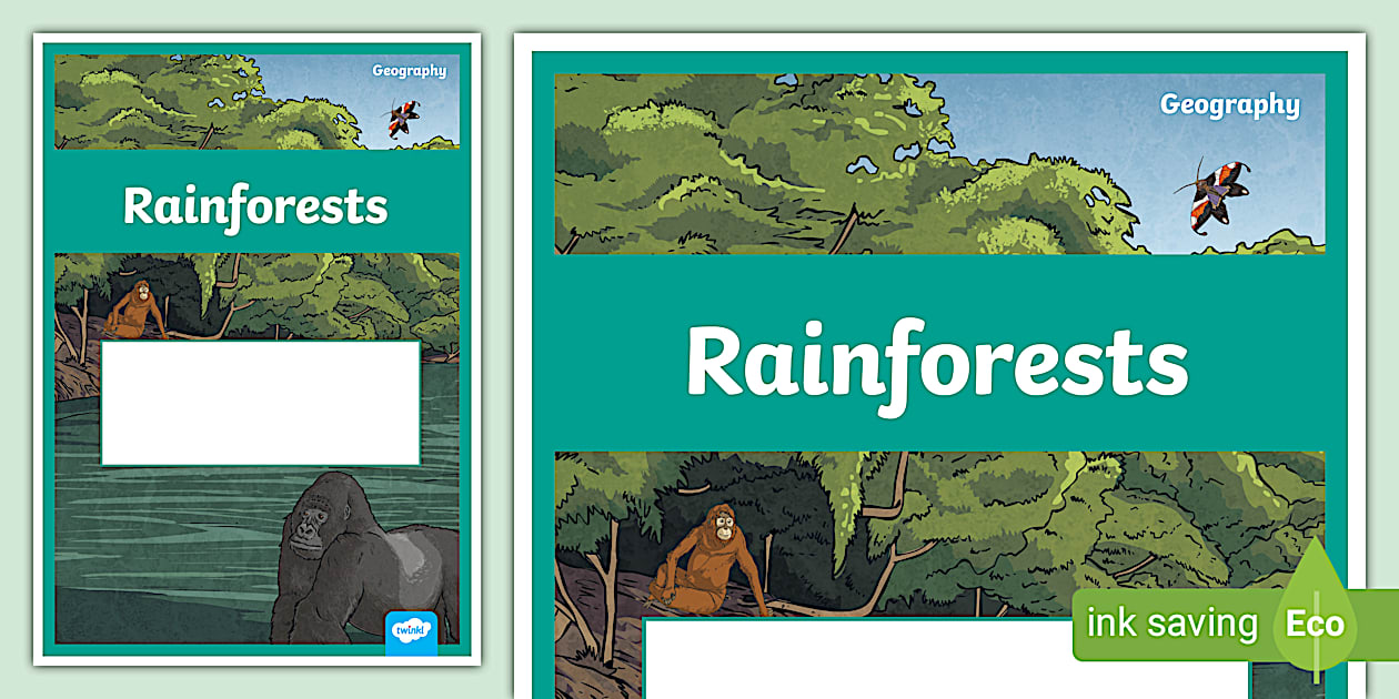 Rainforest Topic Editable Book Cover