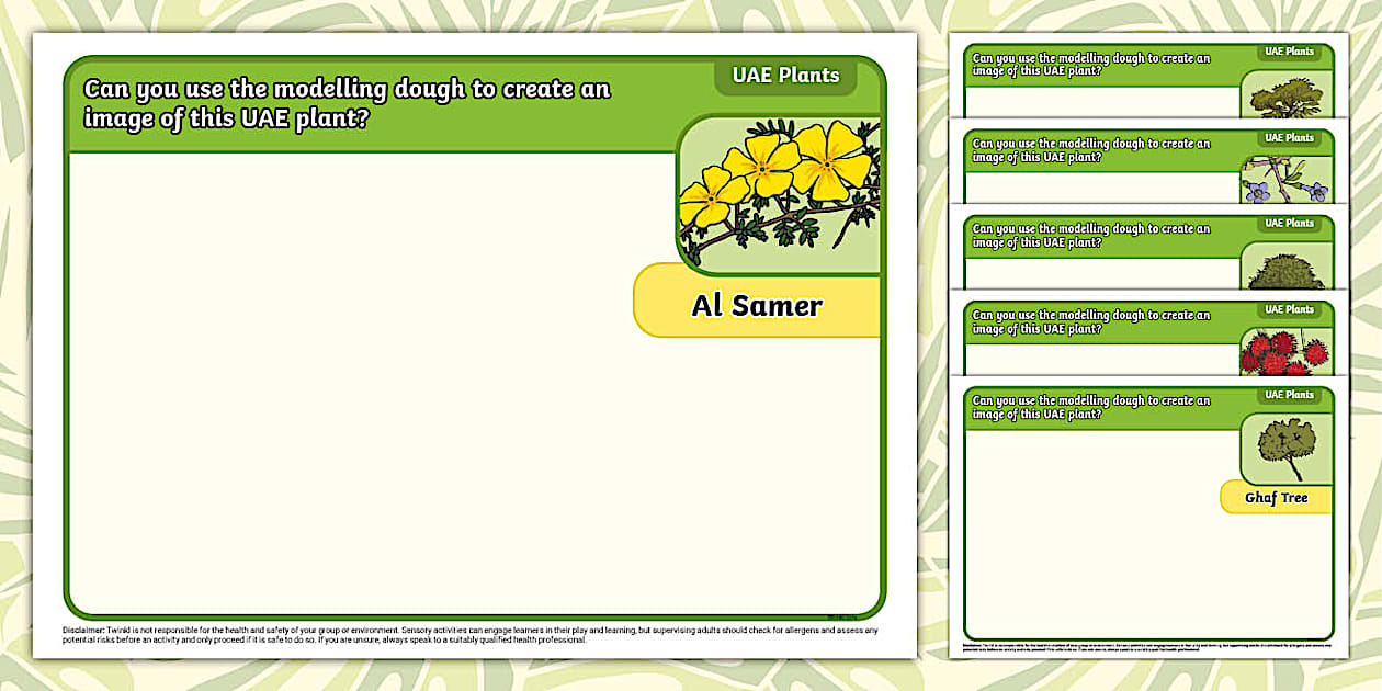 Modelling Dough Mats - UAE Plants - Lower Primary - Twinkl