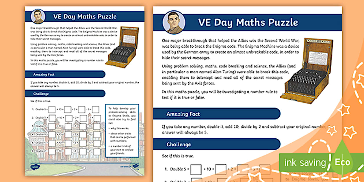 👉 VE Day Maths Puzzle (öğretmen yaptı) - Twinkl