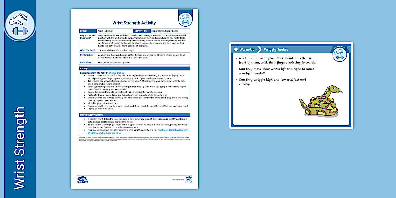 Fine Motor Wrist Strength Activity: Happy Hands Sleepy Hands