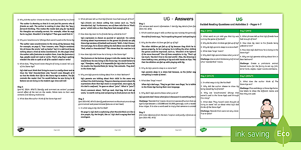 Guided Reading Questions Pages 4-7 to Support Teaching on Ug