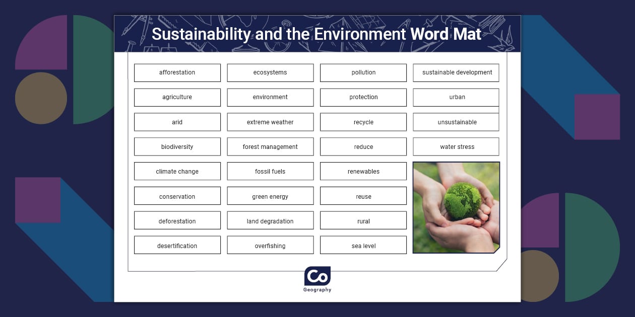 Sustainability and the Environment: Key Word Revision Mat