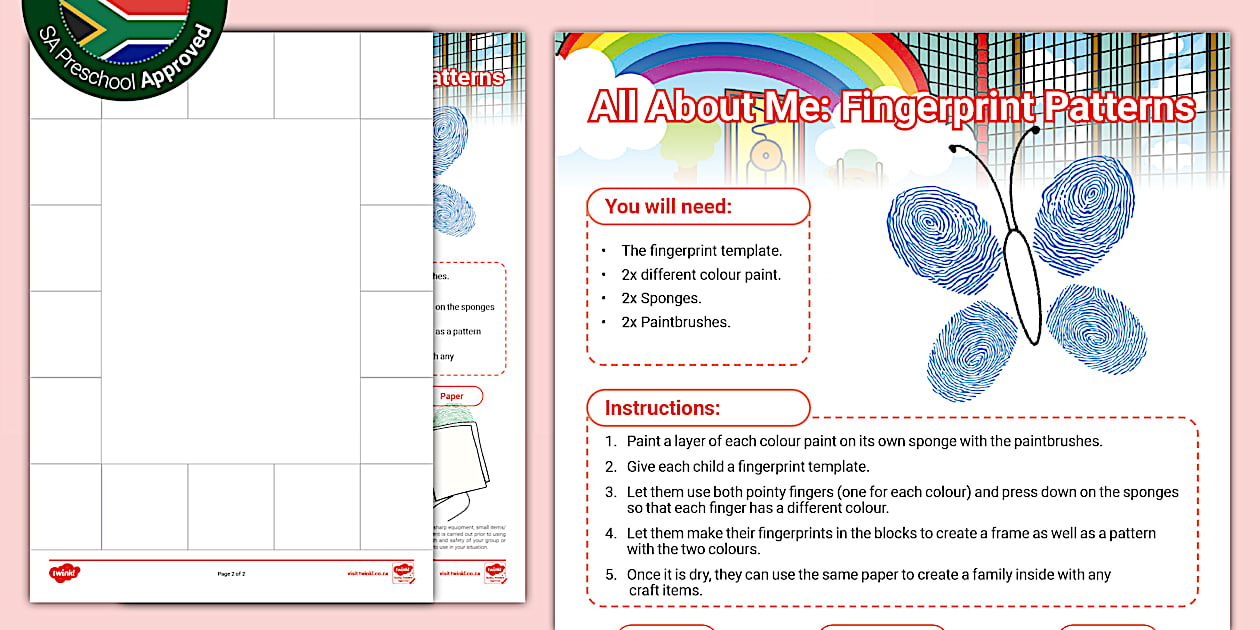 All About Me Fingerprint Patterns Craft (teacher made)