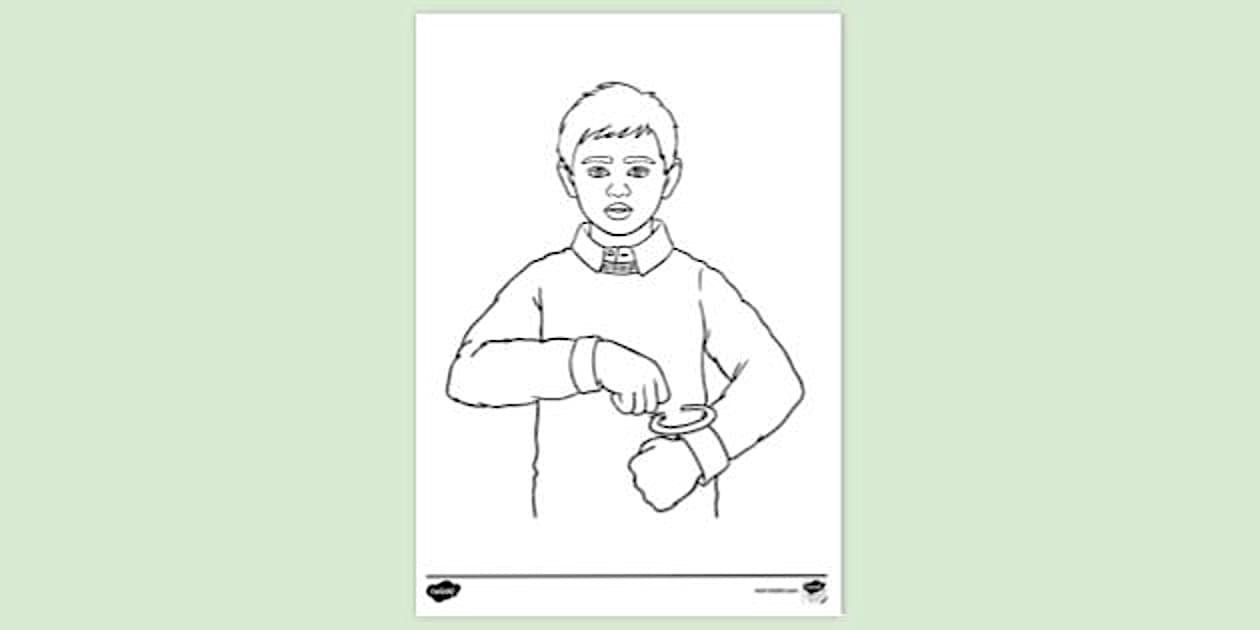 BSL Child Cooking Colouring | Colouring Sheets - Twinkl