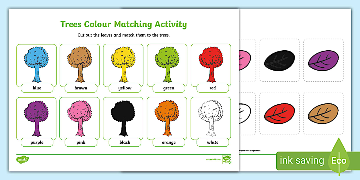 Trees Block Colour Matching Activity (teacher made) - Twinkl