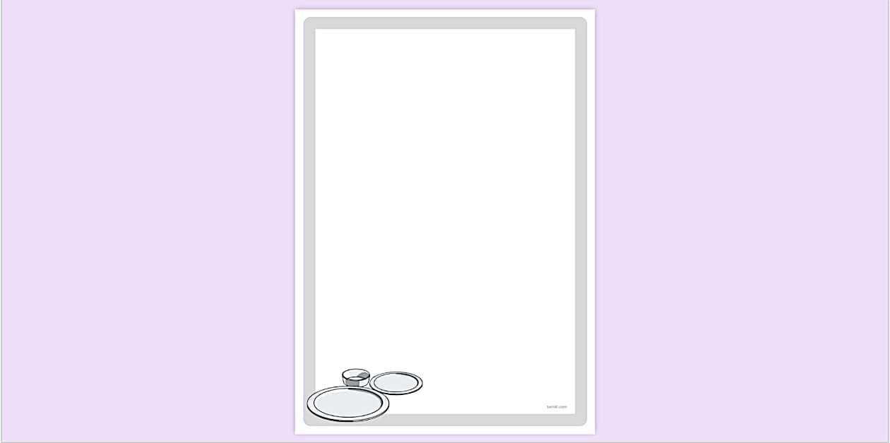 Simple Blank Plates and Bowls Page Border | Page Borders