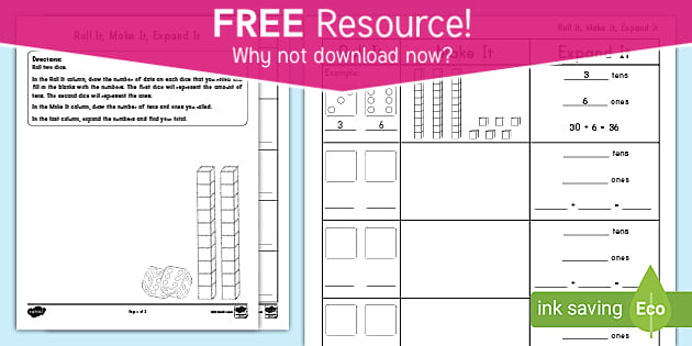 FREE Place Value: Roll It, Make It, Expand It Activity