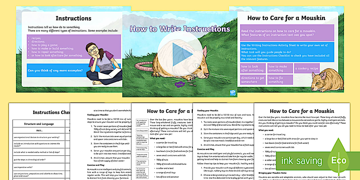 How To Write Instructions Lesson Teaching Pack 1 - Twinkl