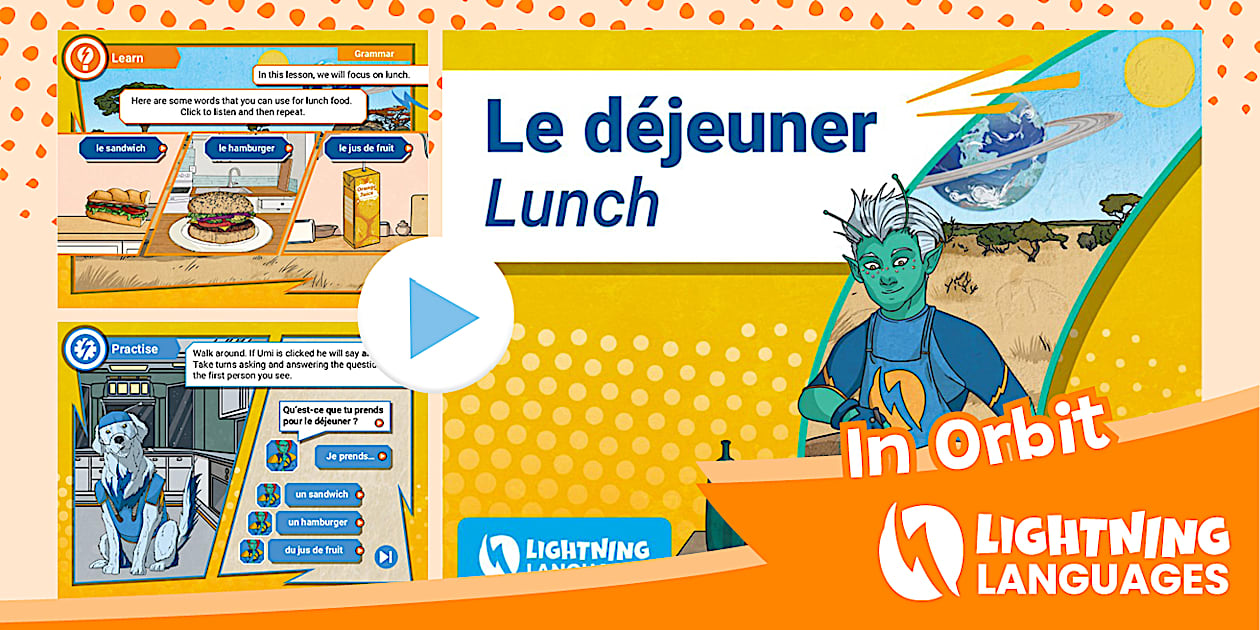 👉 Lightning Languages French In Orbit Mealtimes PowerPoint 2