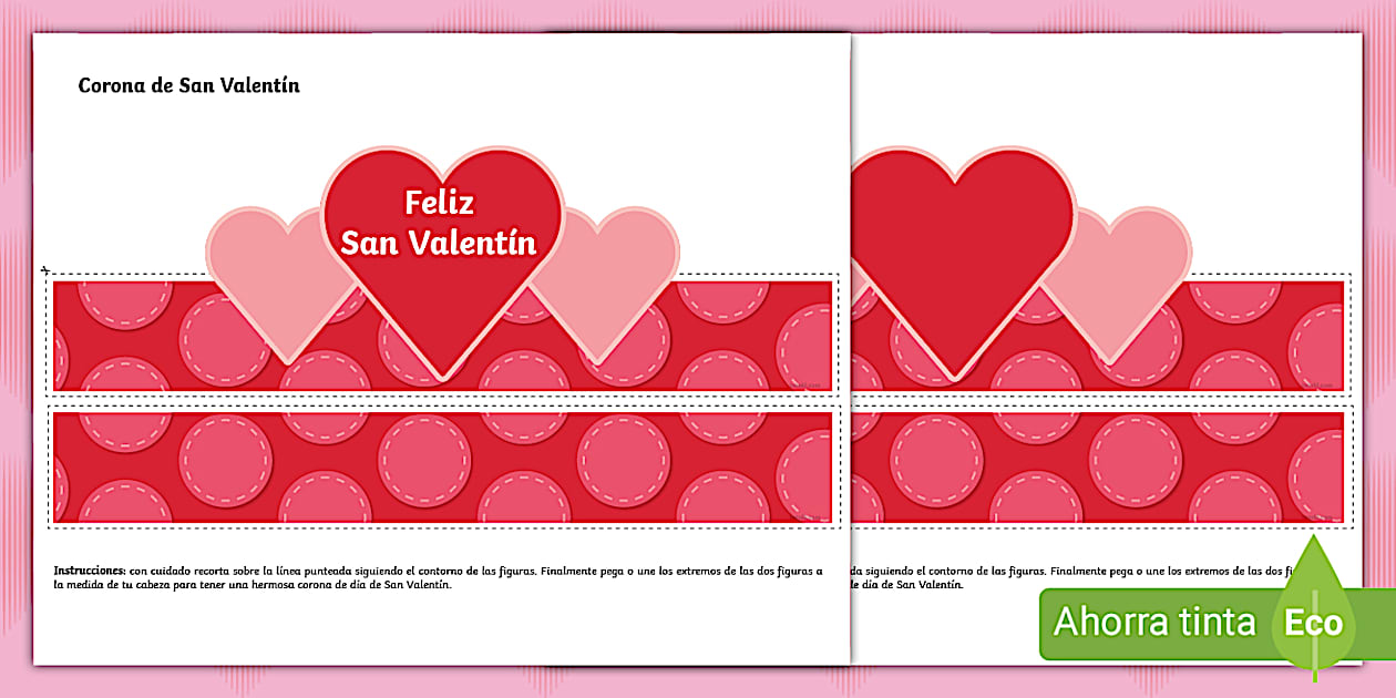 Manualidad: Corona de San Valentín (teacher made) - Twinkl