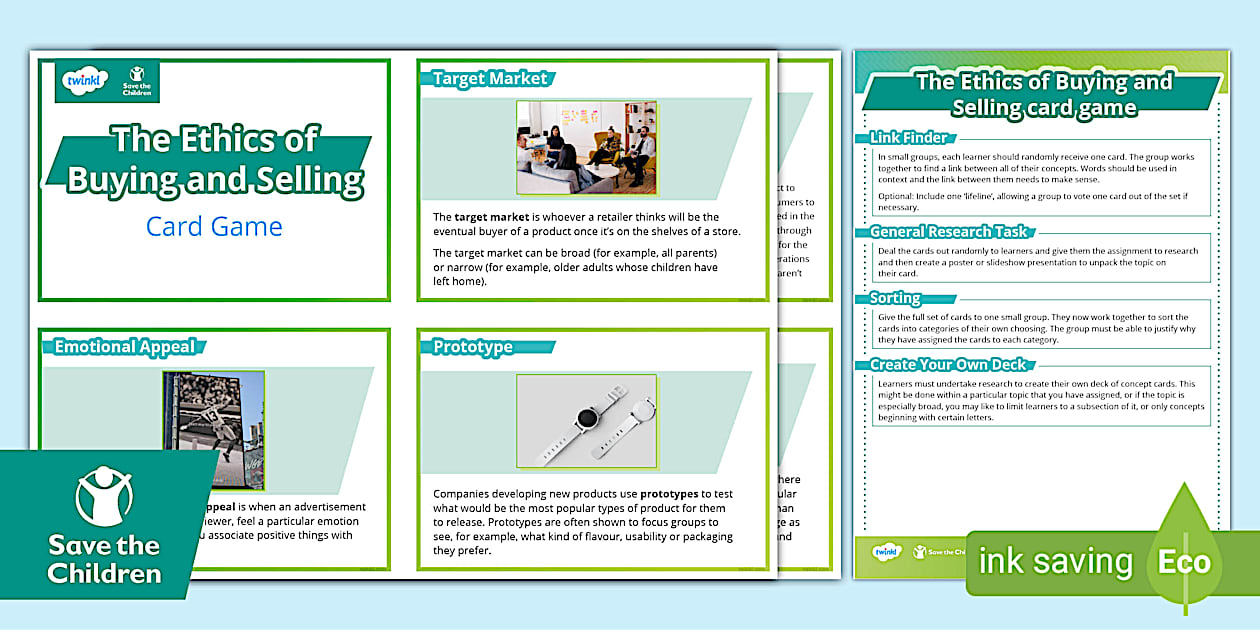 FREE! - Save the Children: Consumer Ethics Concept Cards