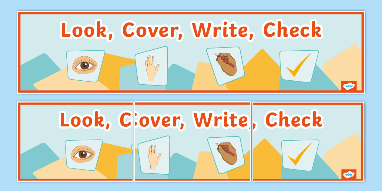 Look, Cover, Write, Check Display Banner (Teacher-Made)