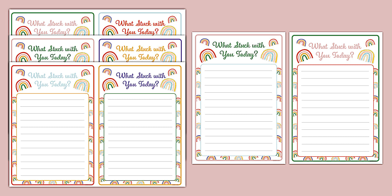 What Stuck with You Today? Writing Frames - Twinkl - KS1