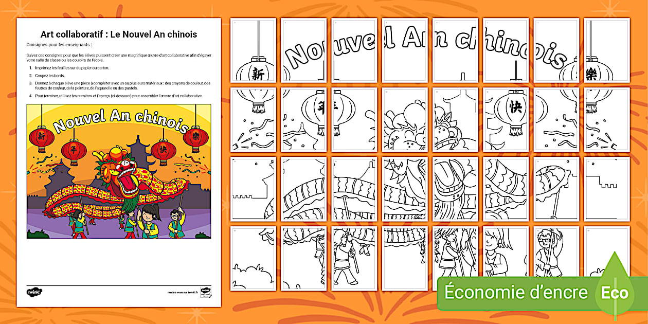 Art collaboratif pour le Nouvel An chinois (Teacher-Made)