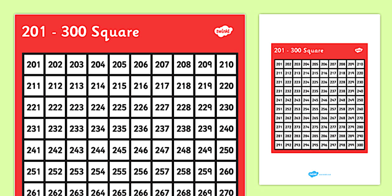 201-300 Square (teacher made) - Twinkl