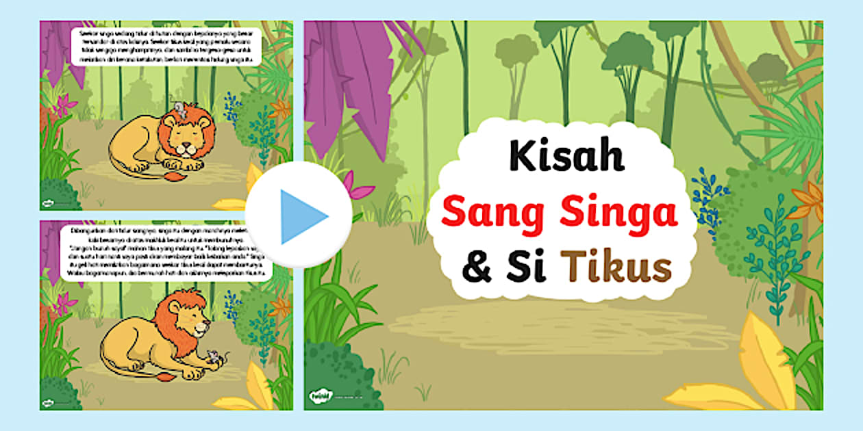 Kisah Sang Singa dan Si Tikus (Cerita dan Latihan) - Twinkl