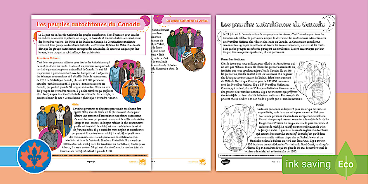 Indigenous Peoples of Turtle Island Reading Comprehension French