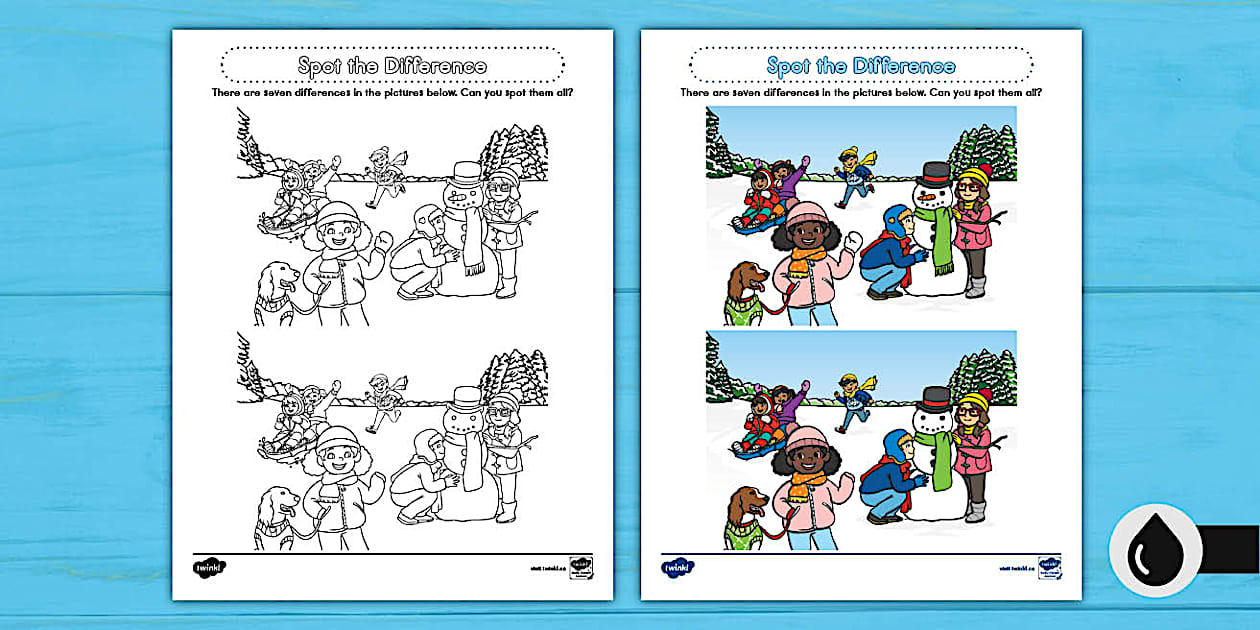 Winter-themed Spot the Difference Activity (Teacher-Made)