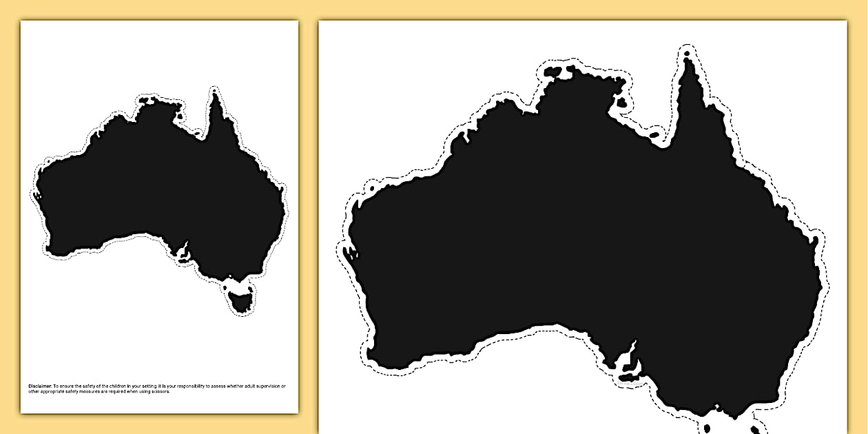 Australia Silhouette Cut-Out (Teacher-Made) - Twinkl