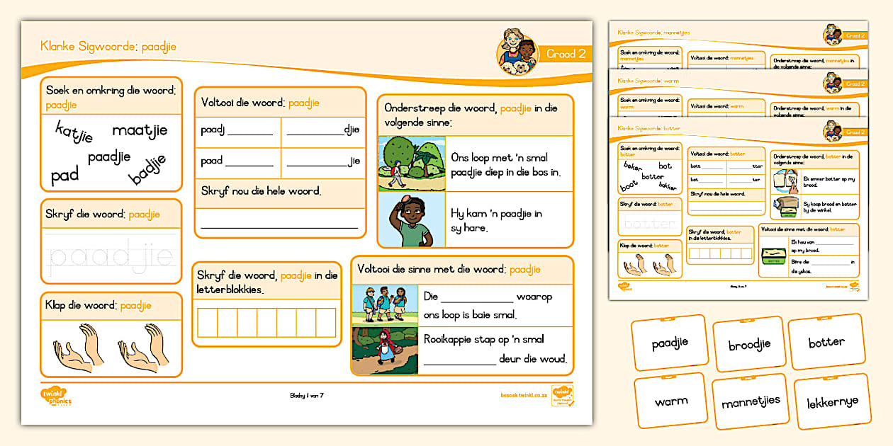 Graad 2 Klanke Sigwoorde sm- (teacher made) - Twinkl