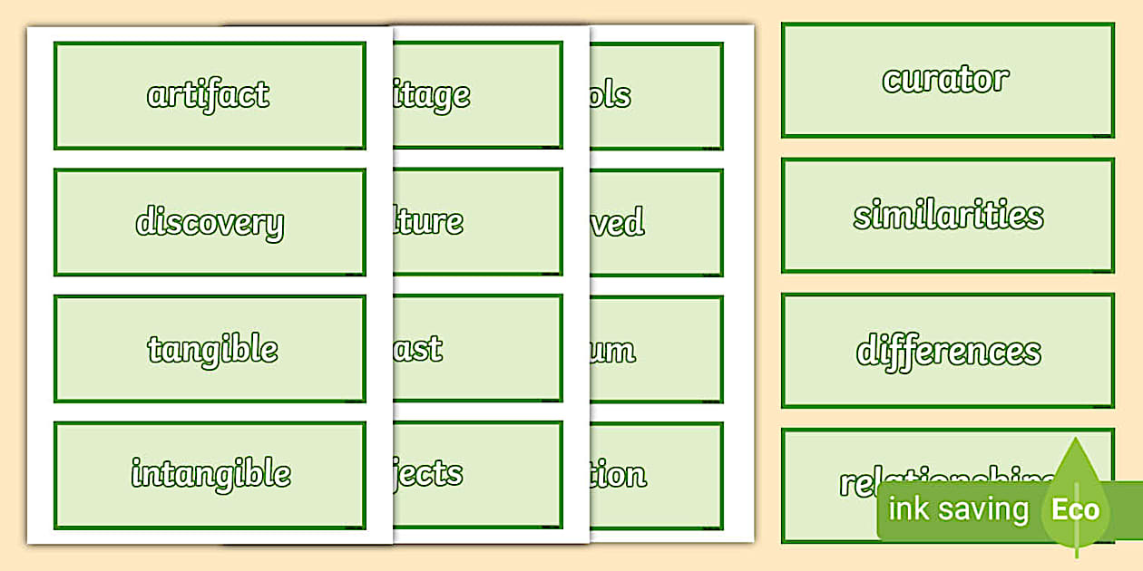 UAE Artifacts - Word Cards