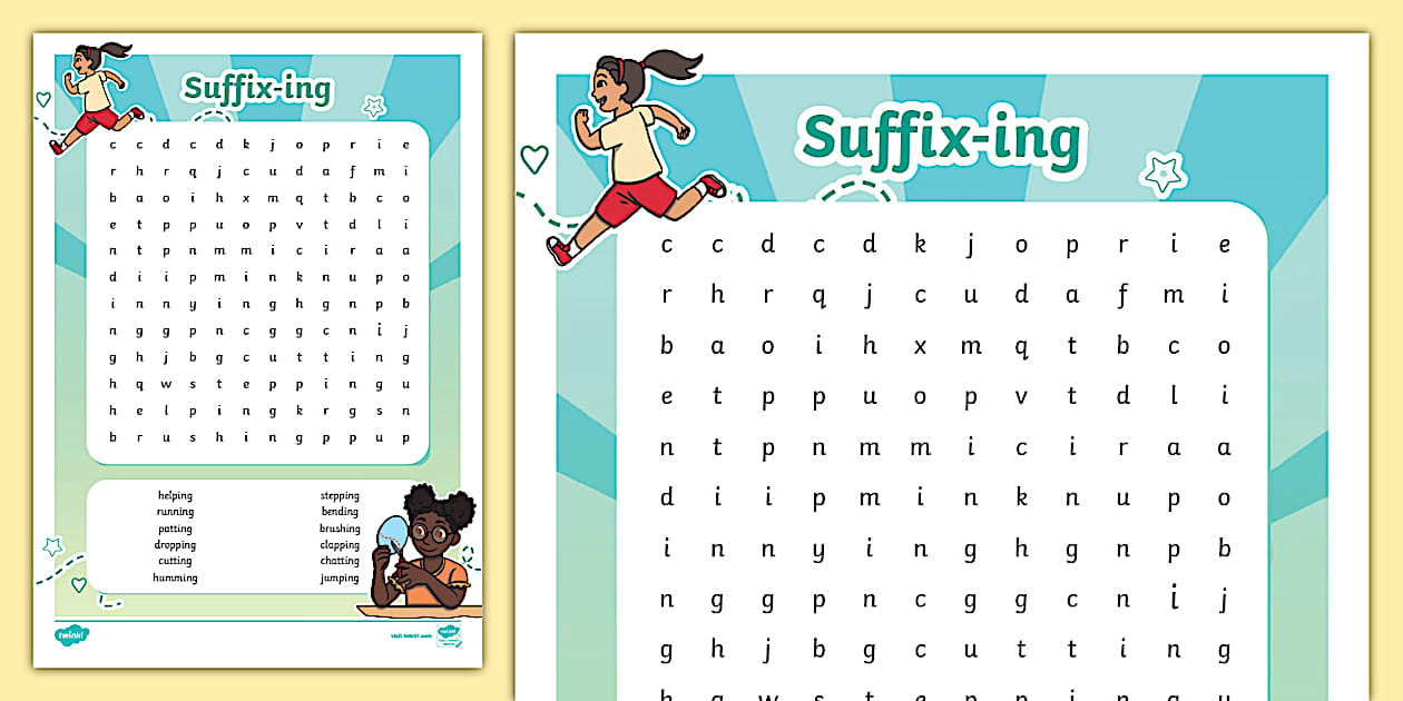 Suffix -ing Word Search - KS1 (teacher made) - Twinkl