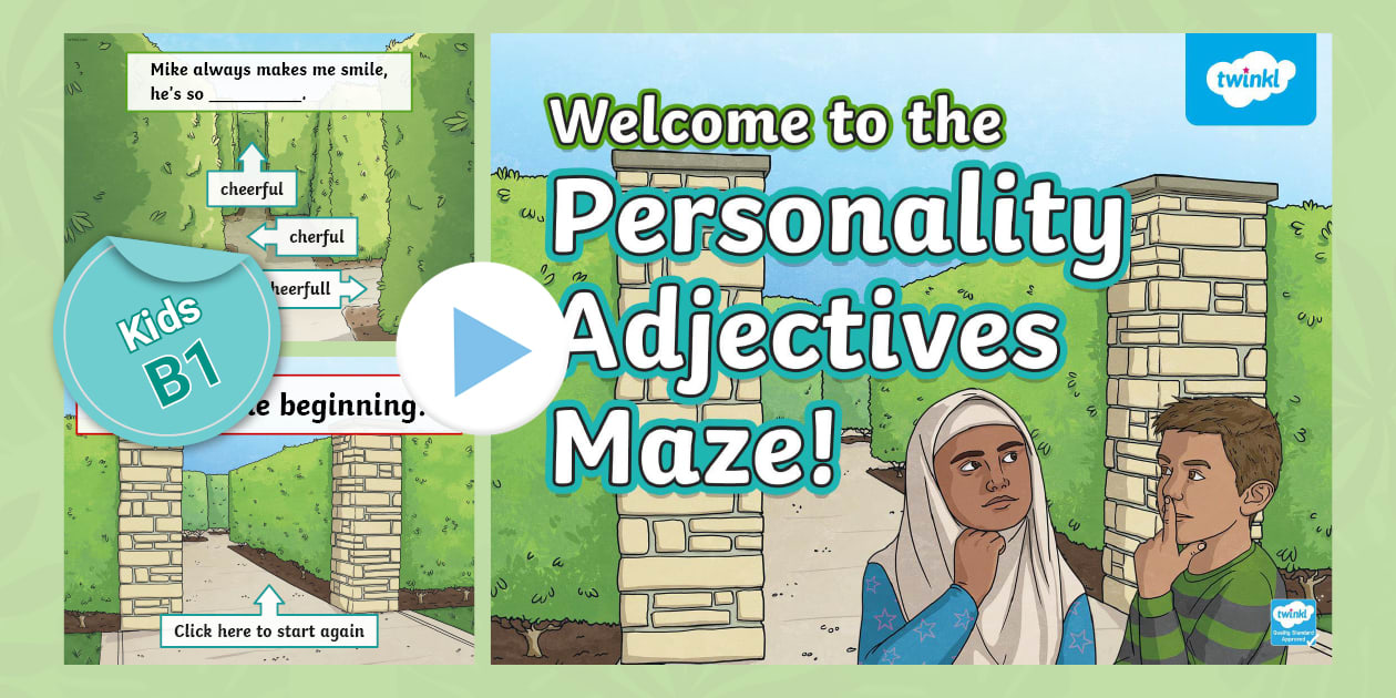 ESL Personality Adjectives Maze Game (teacher made) - Twinkl