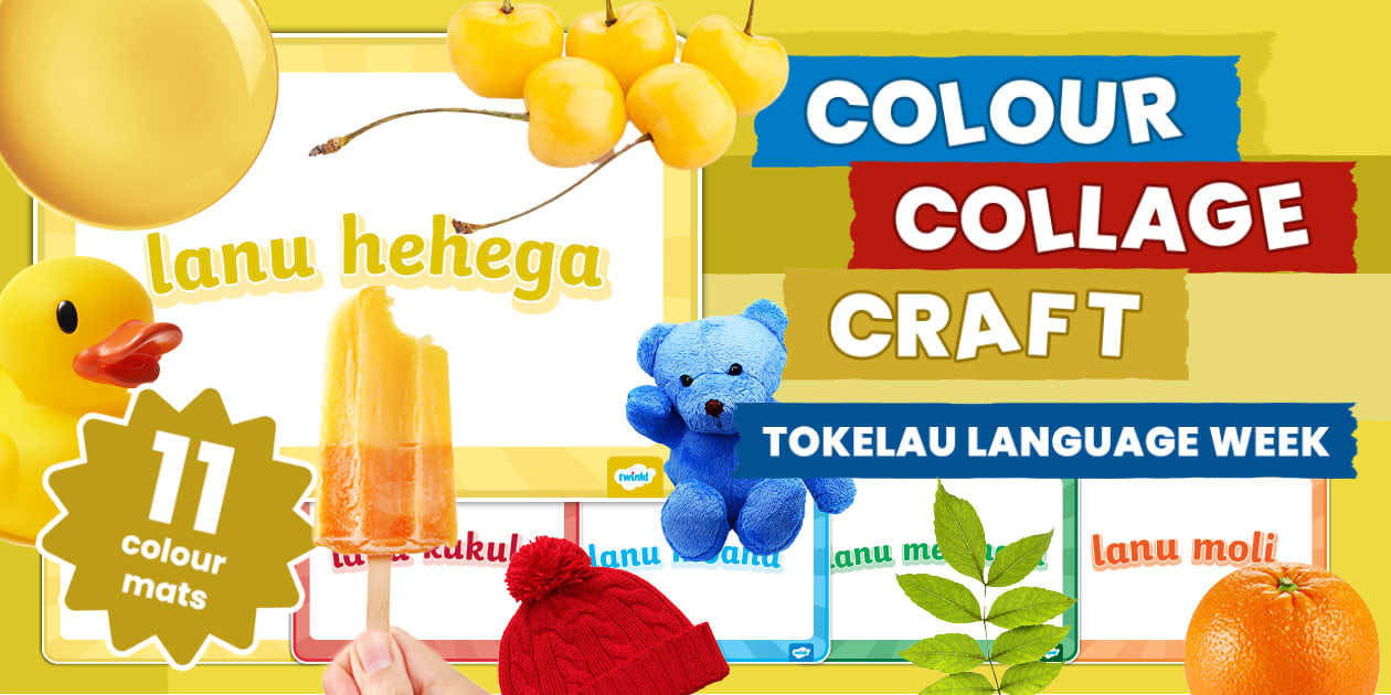 Colour Collage Craft - Tokelau Language Week