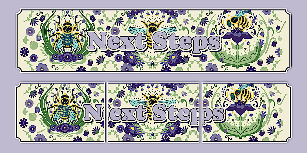 Bee-Themed Next Steps Display Banner (Teacher-Made) - Twinkl