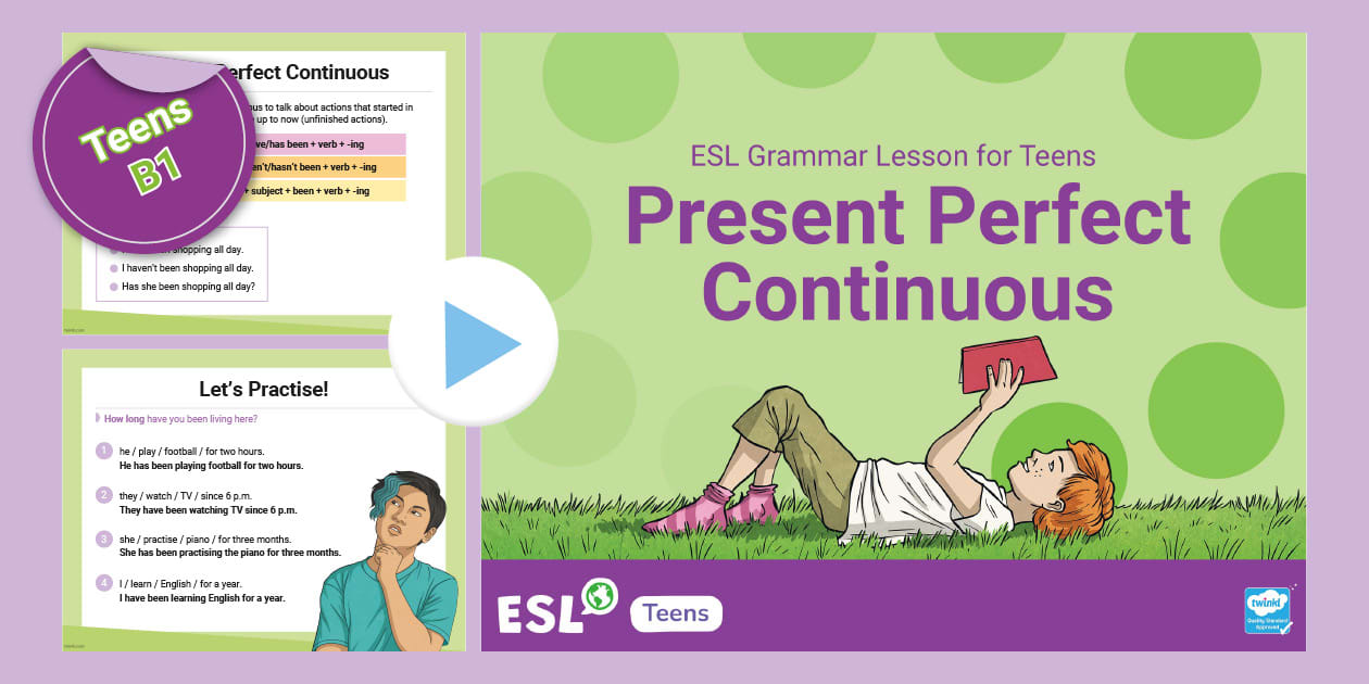 ESL Present Perfect Continuous PPT Lesson for Teens - Twinkl