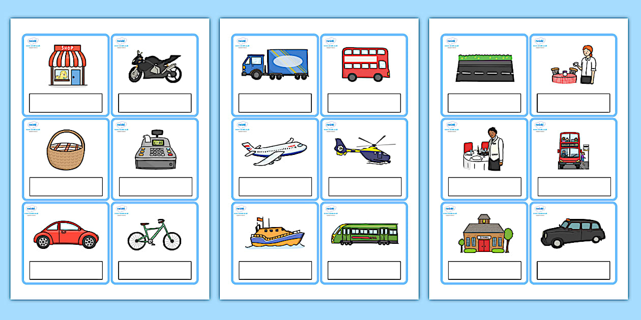 Editable Everyday Objects Out and About Cards (teacher made)