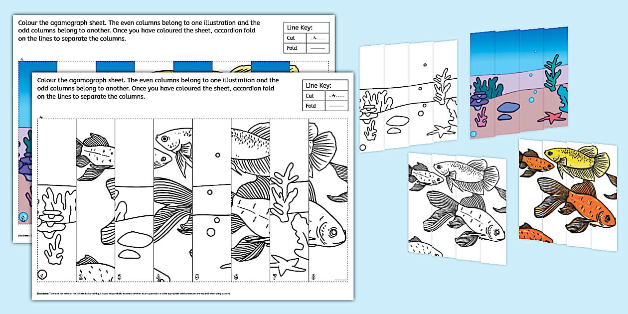 Sea Animals Agamograph (teacher made) - Twinkl