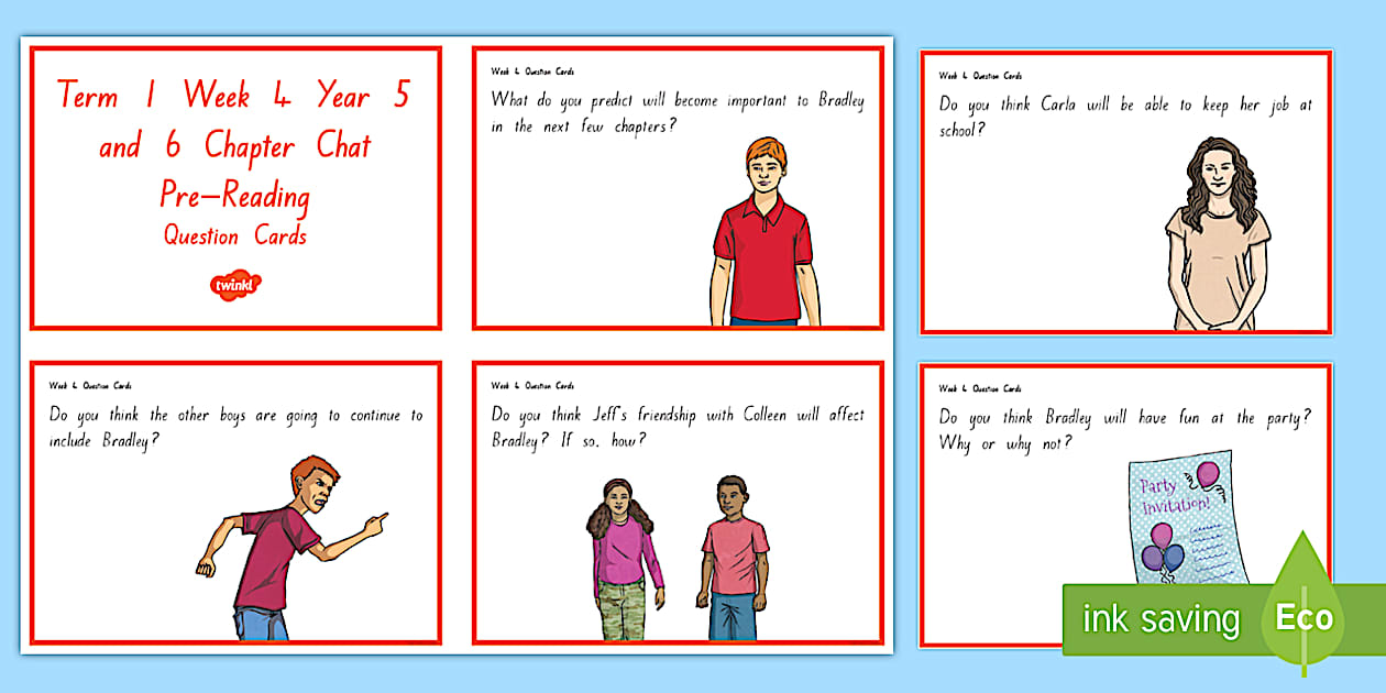 Cursive Term 1 Week 4 Year 5 and 6 Chapter Chat Pre-Reading Question ...