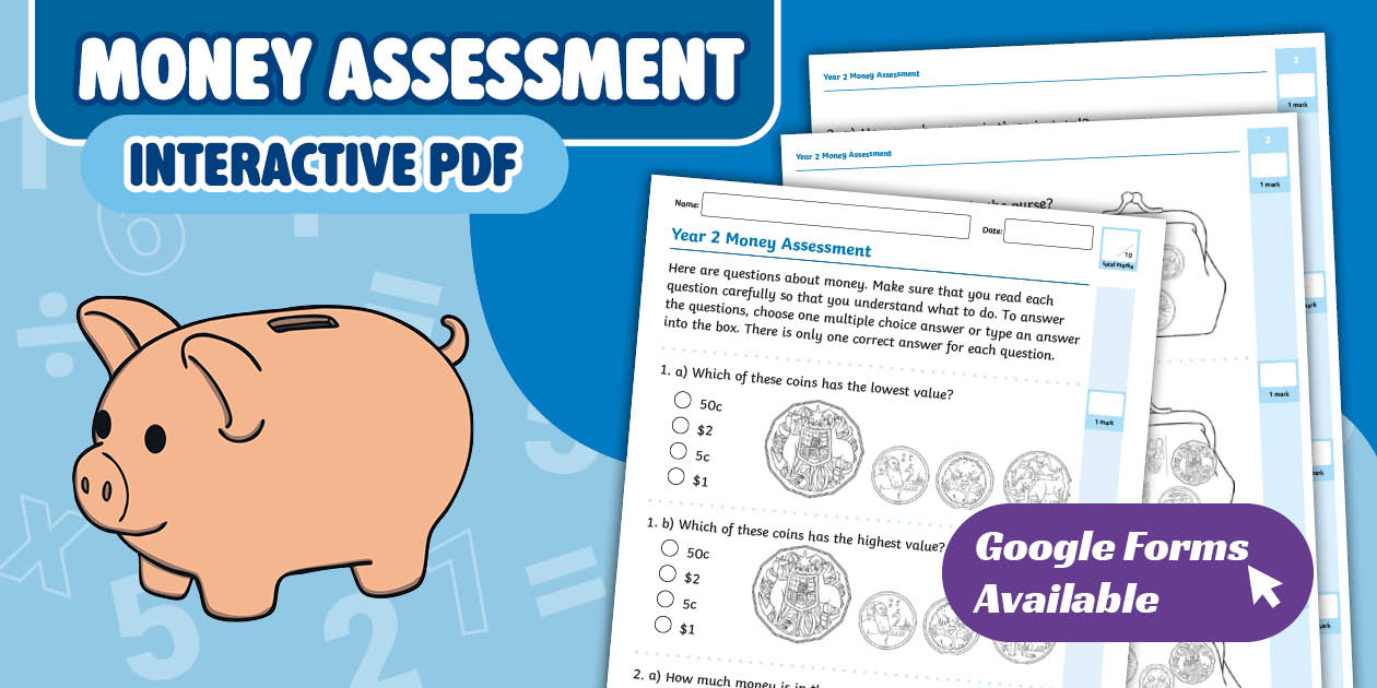 Year 2 Money Assessment Digital Form