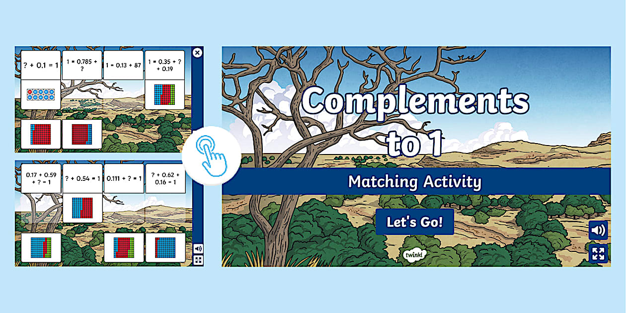 👉 Complements to 1 KS2 Maths Matching Game - Twinkl