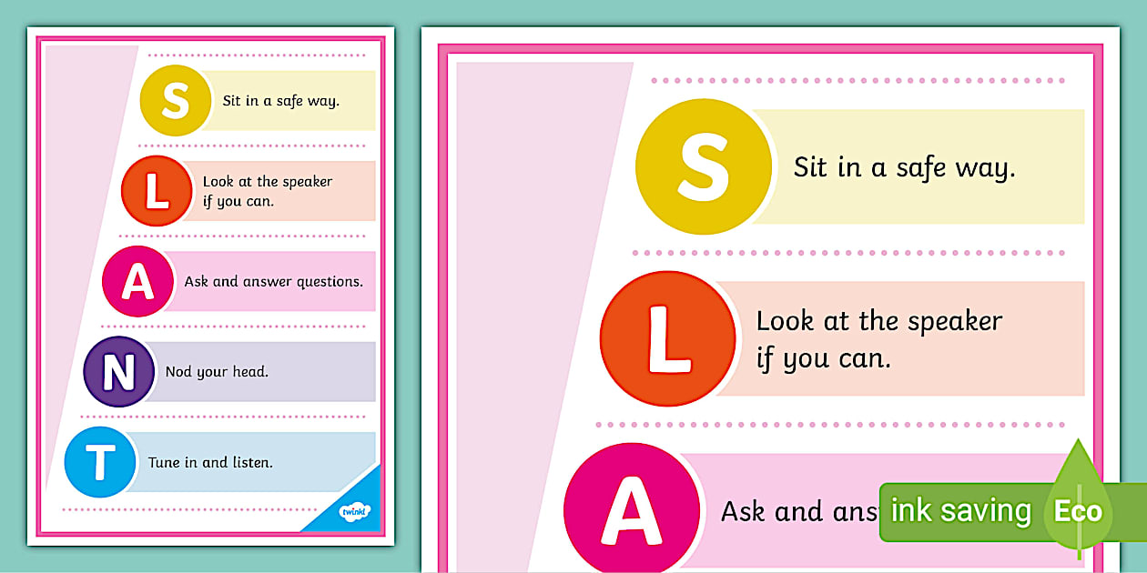 Good Listening SLANT Display Poster (teacher made) - Twinkl