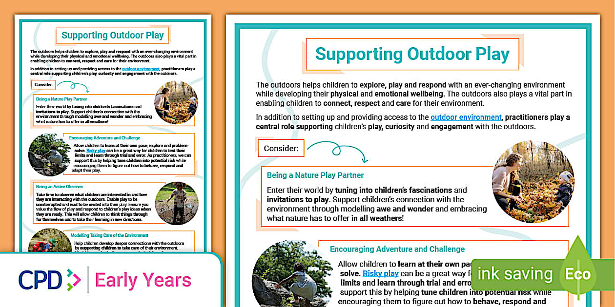 Supporting Outdoor Play - Early Years Outdoors - EYFS CPD