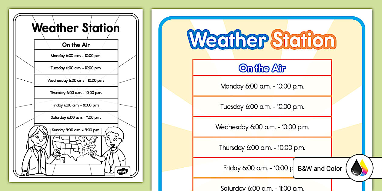 Weather Station Dramatic Play: On the Air Sign