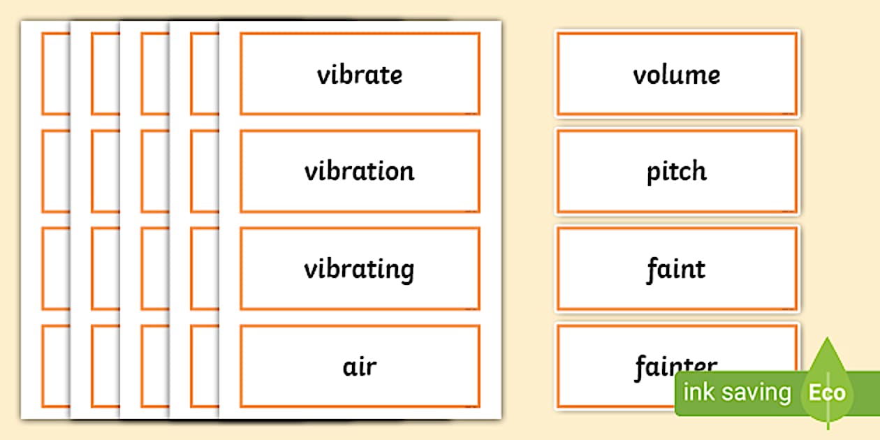 Editable Year 4 Sound Scientific Vocabulary Cards - Twinkl