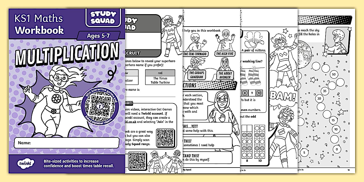 👉 Study Squad KS1 Multiplication Workbook (teacher made)