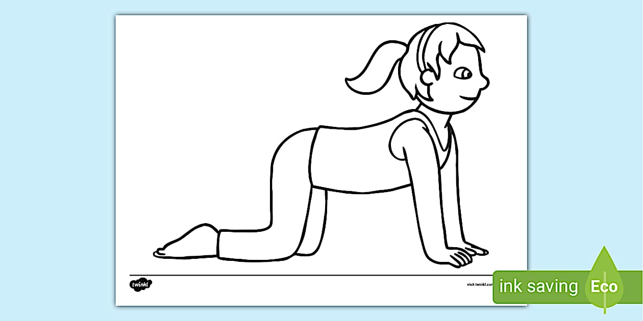Cat Stretch Colouring Sheet (teacher made) - Twinkl