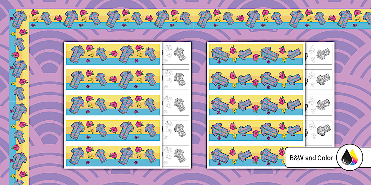 Hawaiian Shirt Bulletin Board Borders
