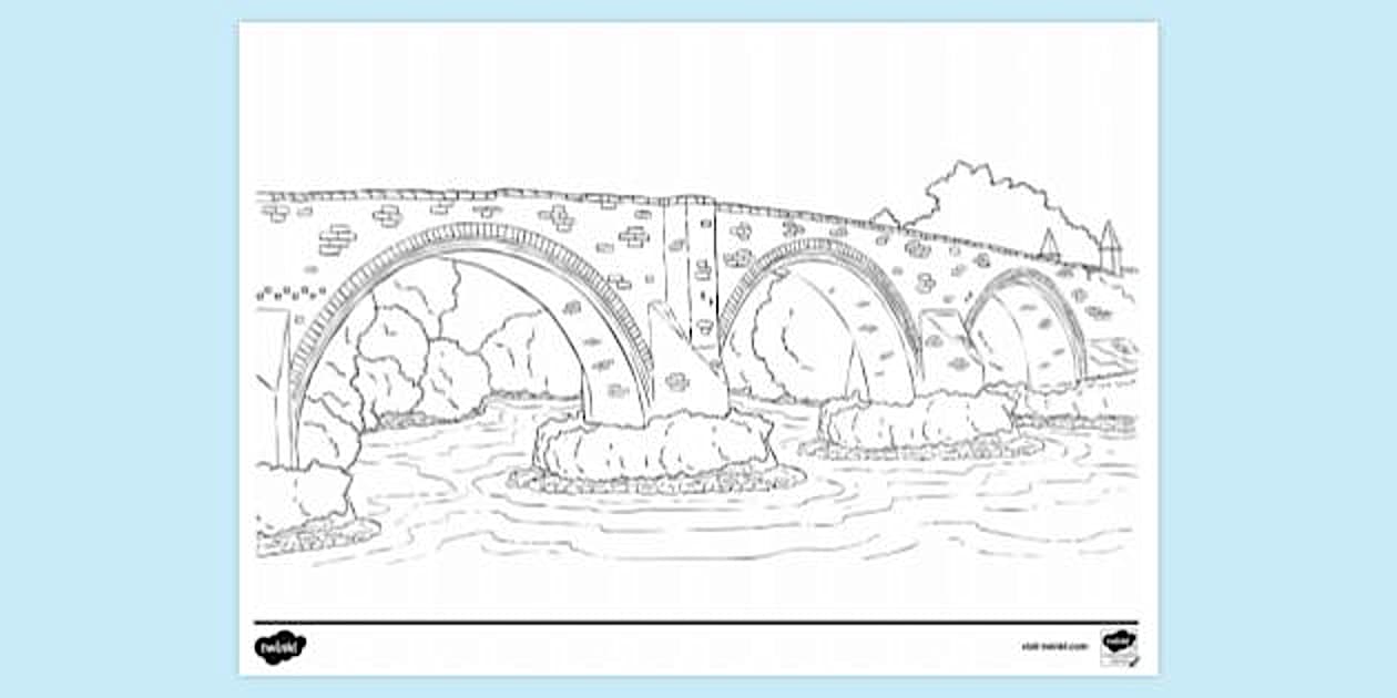 Bridge Colouring Sheet | Free Printable Colouring Pages