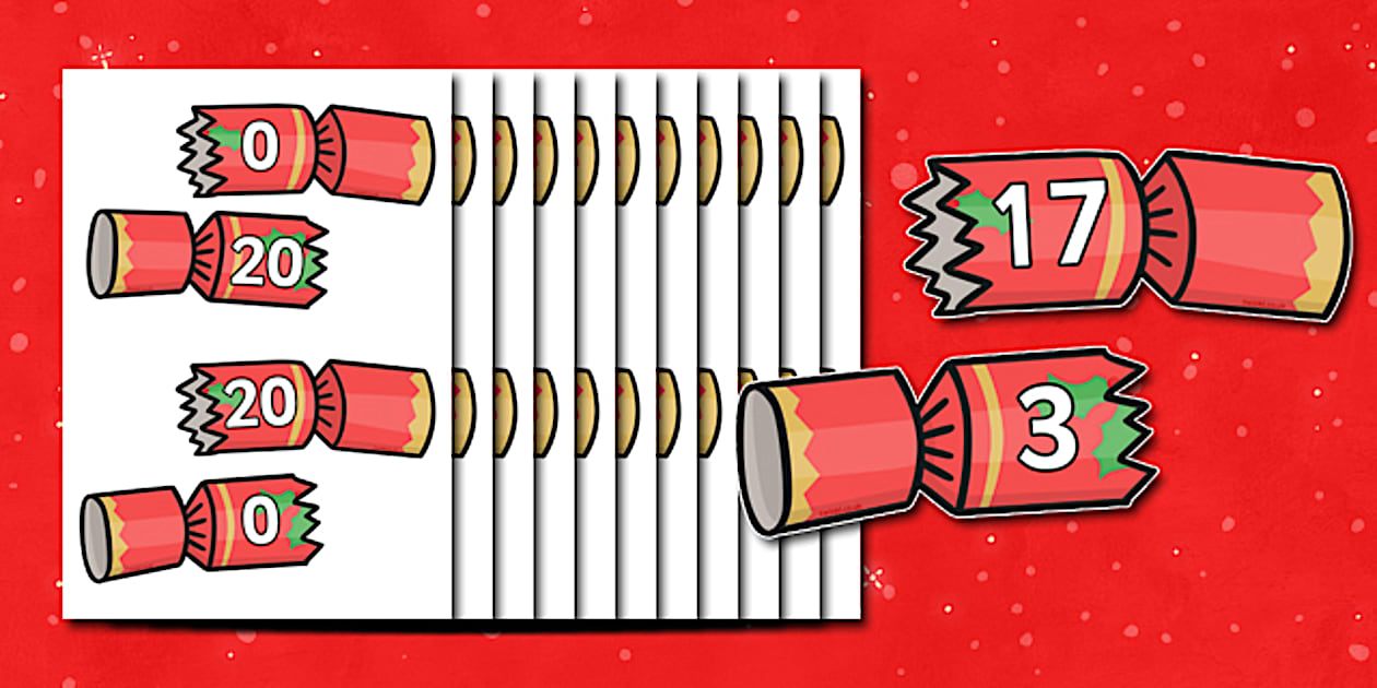 Christmas Number Bonds to 20 on Crackers (Teacher-Made)